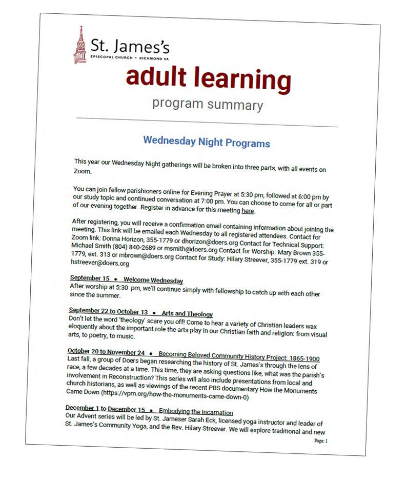 Adult Learning - St. James's Episcopal Church