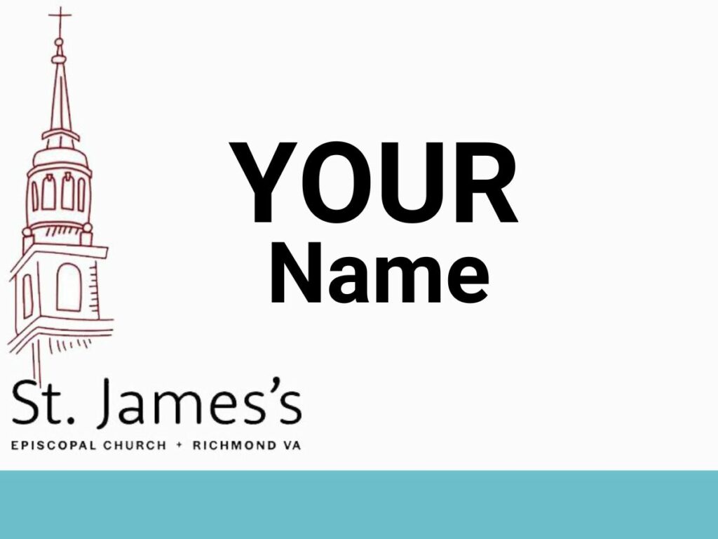 Name Tag Registration - St. James's Episcopal Church